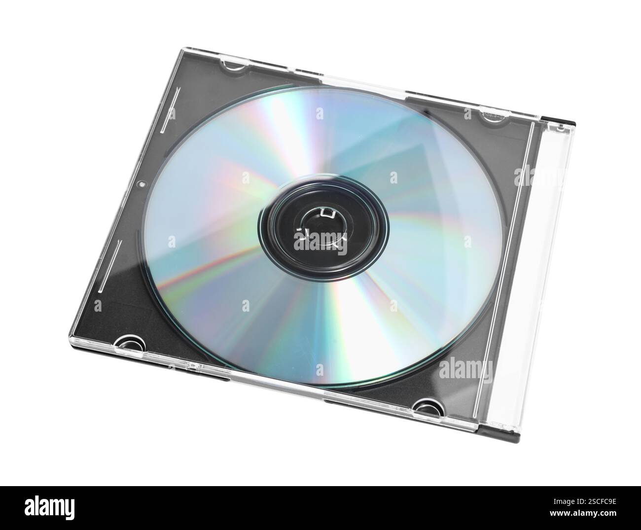 Shiny compact disc in jewel case isolated on white Stock Photo - Alamy