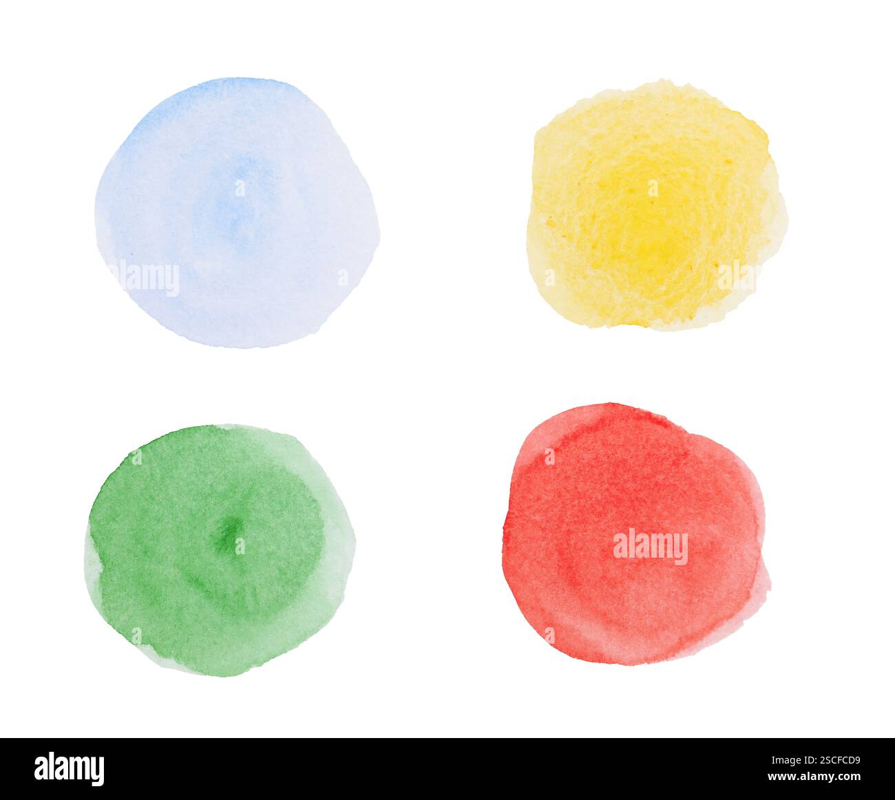 Paper with painted watercolor samples on white background, top view ...