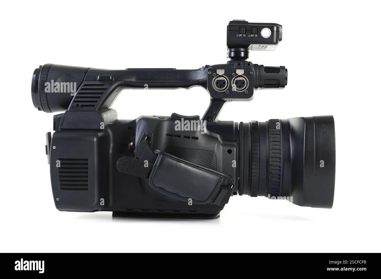 Modern professional video camera isolated on white Stock Photo - Alamy
