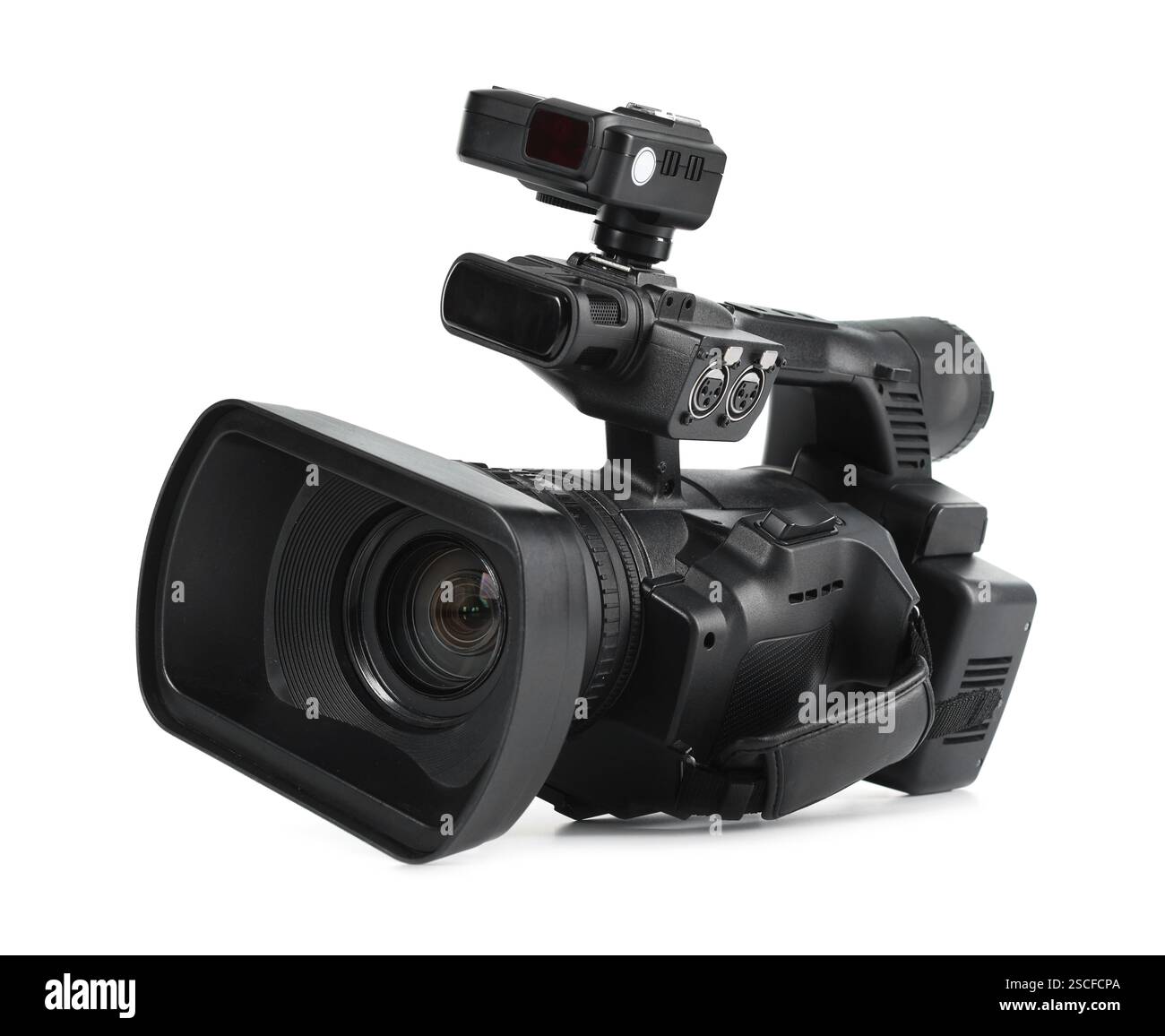 Modern professional video camera isolated on white Stock Photo - Alamy