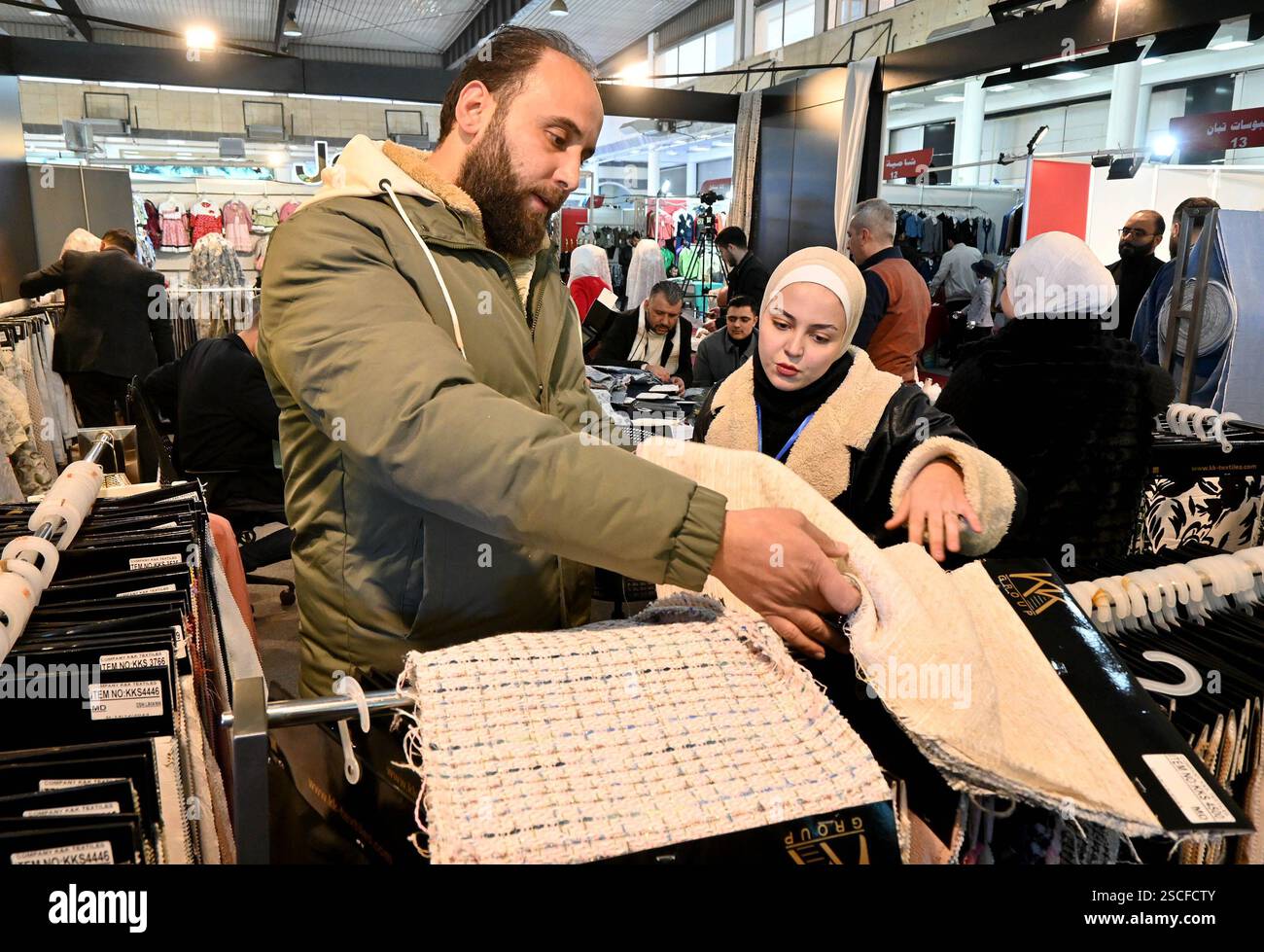Syria, Syria. 6th Feb, 2025. People attend the Khan al-Harir Exhibition ...