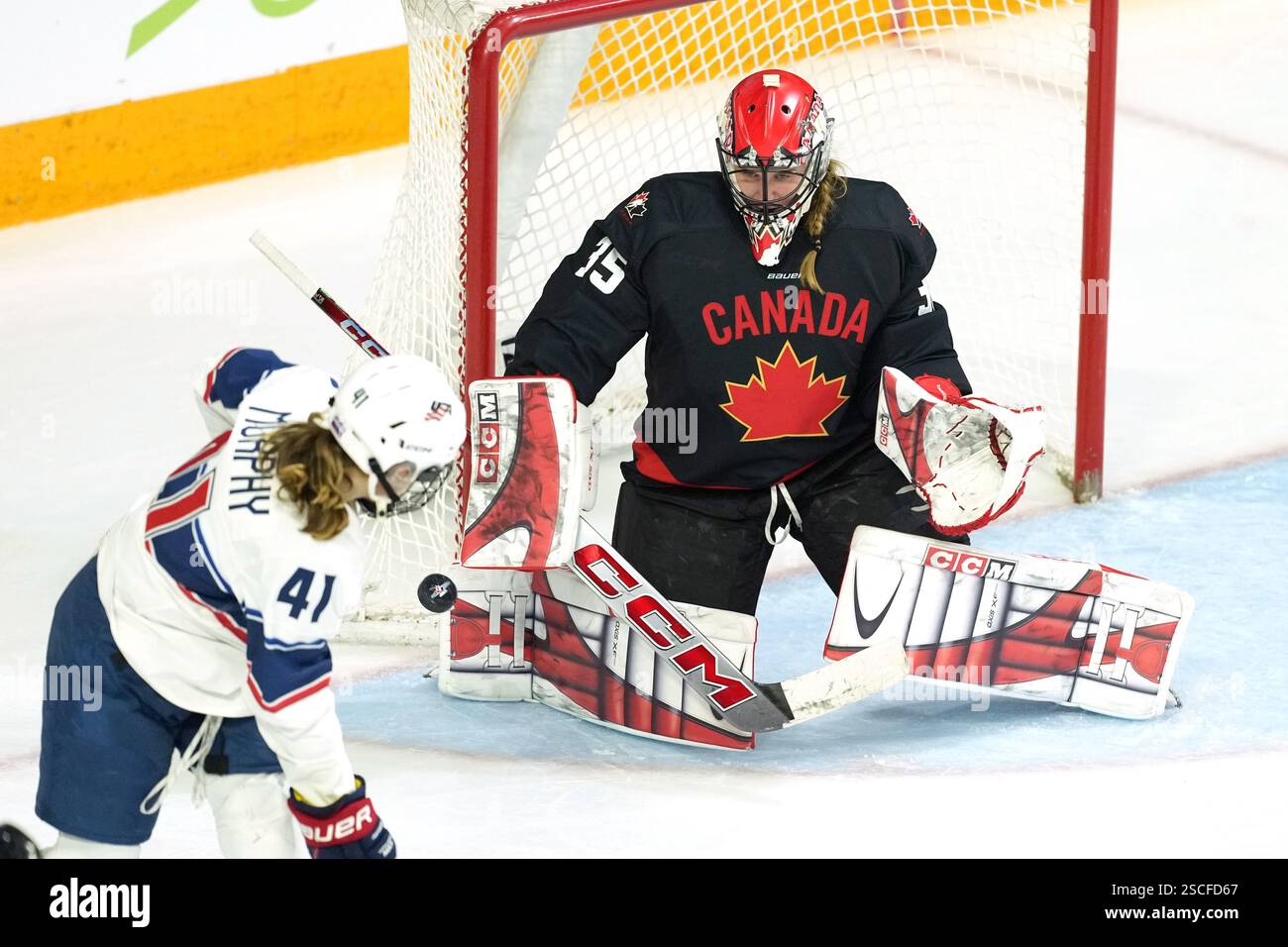 Halifax, Canada. 06th Feb, 2025. Team Canada goaltender Ann-Renee ...