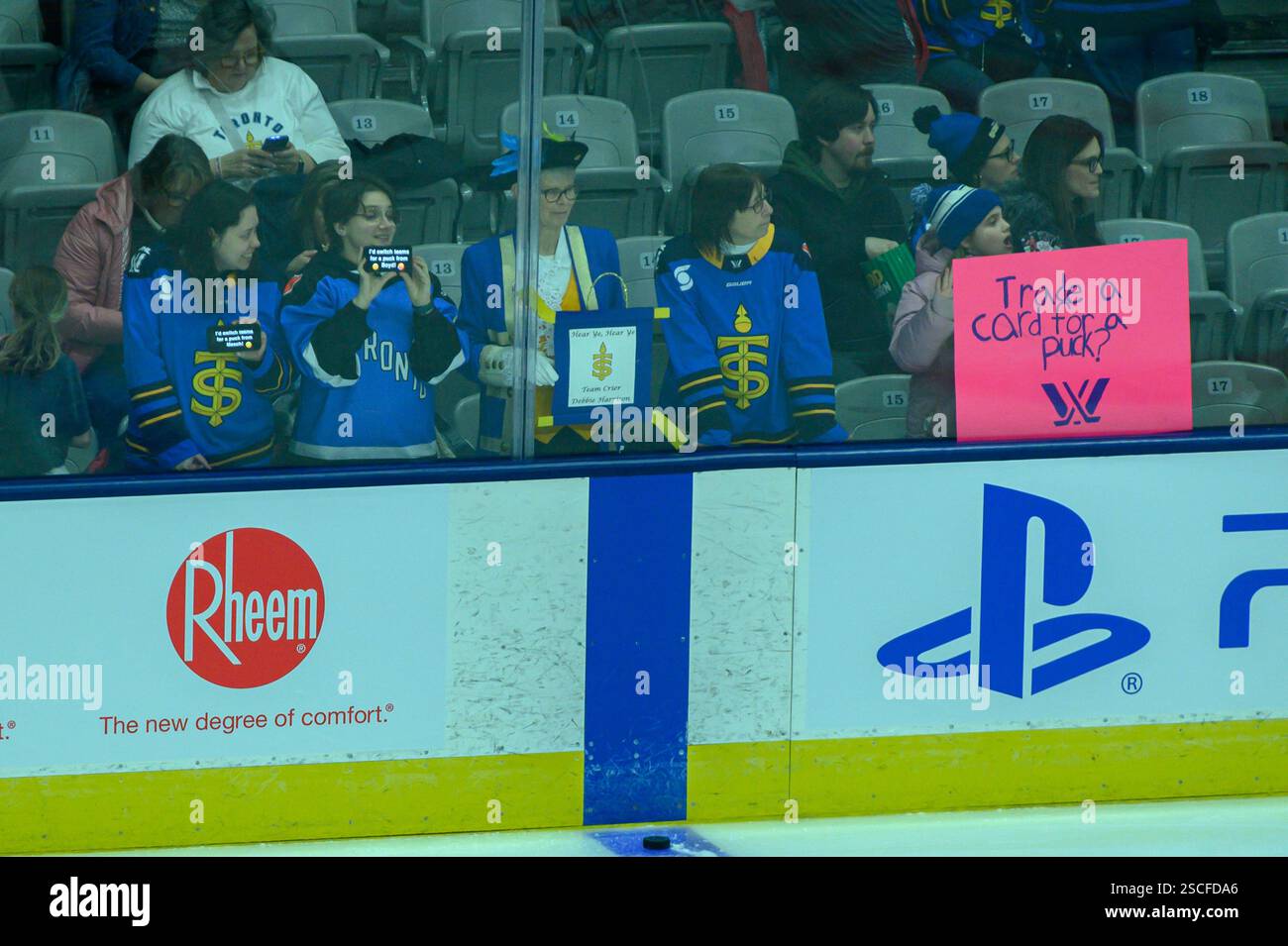Toronto, ON, Canada – February 1, 2025: Fans hold the banners during ...