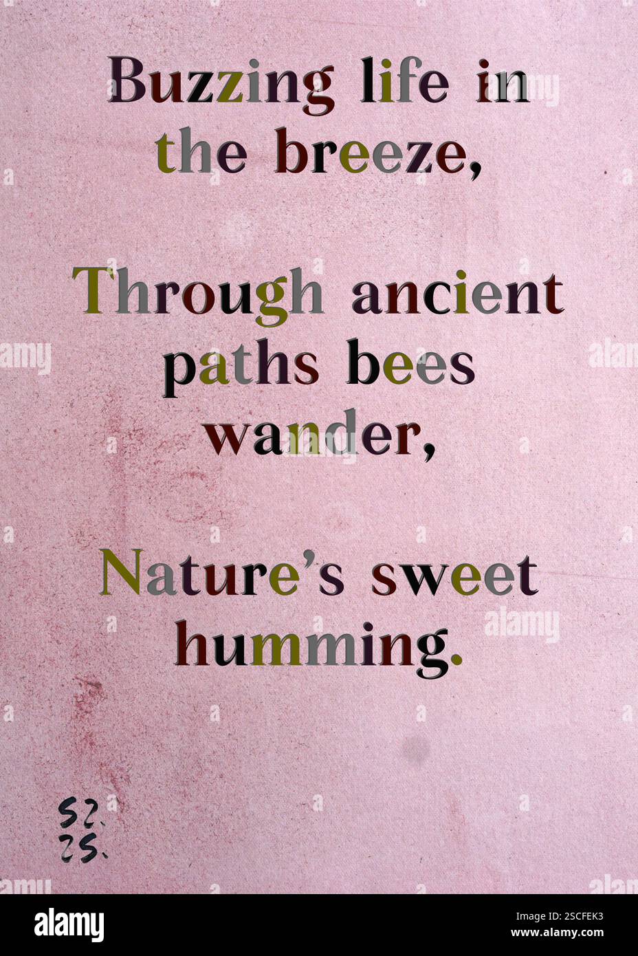 Buzzing life in the breeze, Through ancient paths bees wander, Nature's ...