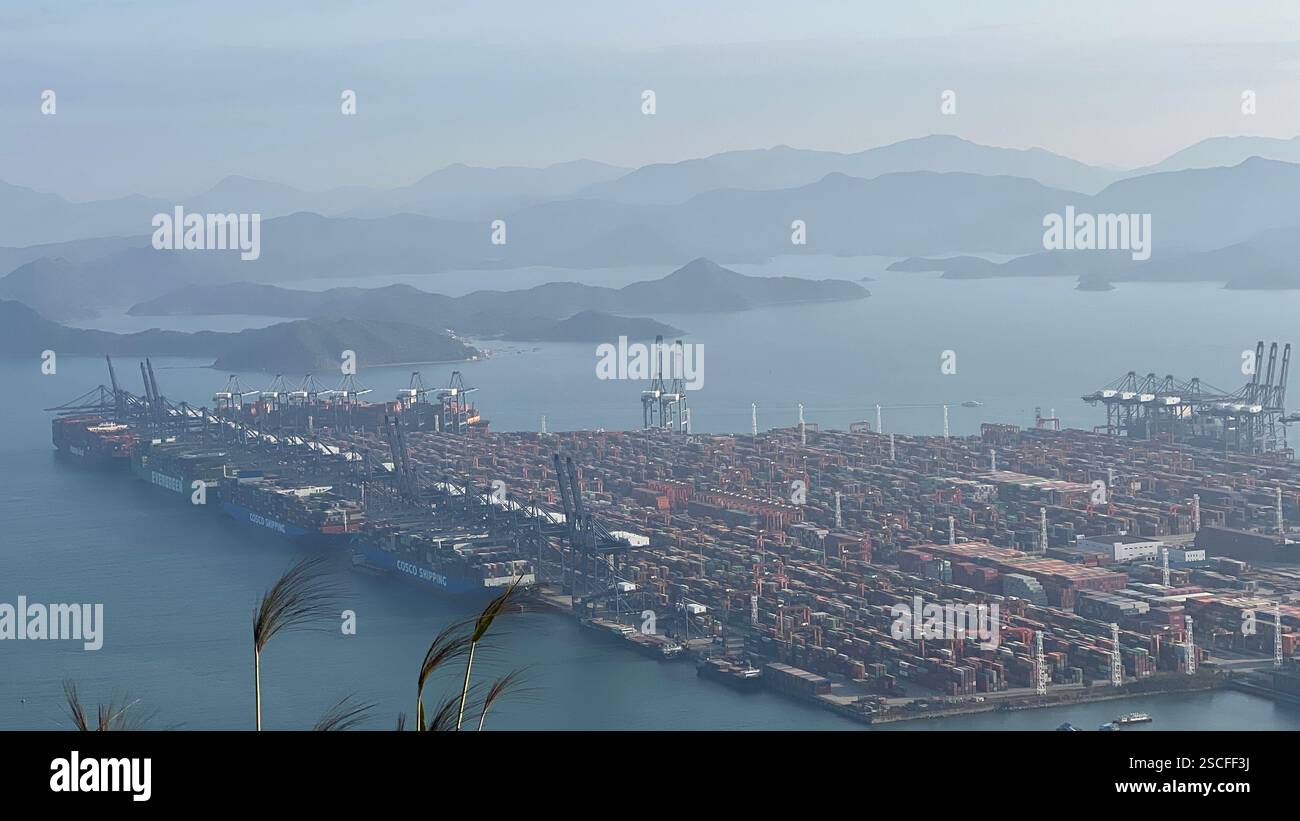 SHENZHEN, CHINA - JANUARY 29, 2025 - A view of the container terminal ...