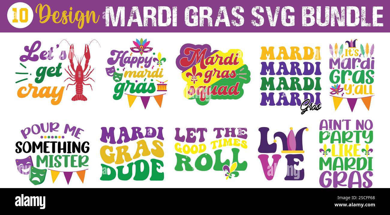 Mardi Gras SVG Bundle, Mardi Gras Clipart, Carnival svg silhouette ...