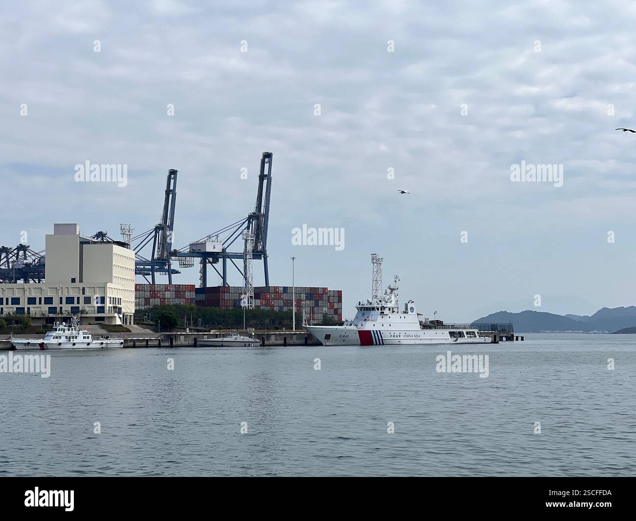 SHENZHEN, CHINA - JANUARY 29, 2025 - A view of the container terminal ...