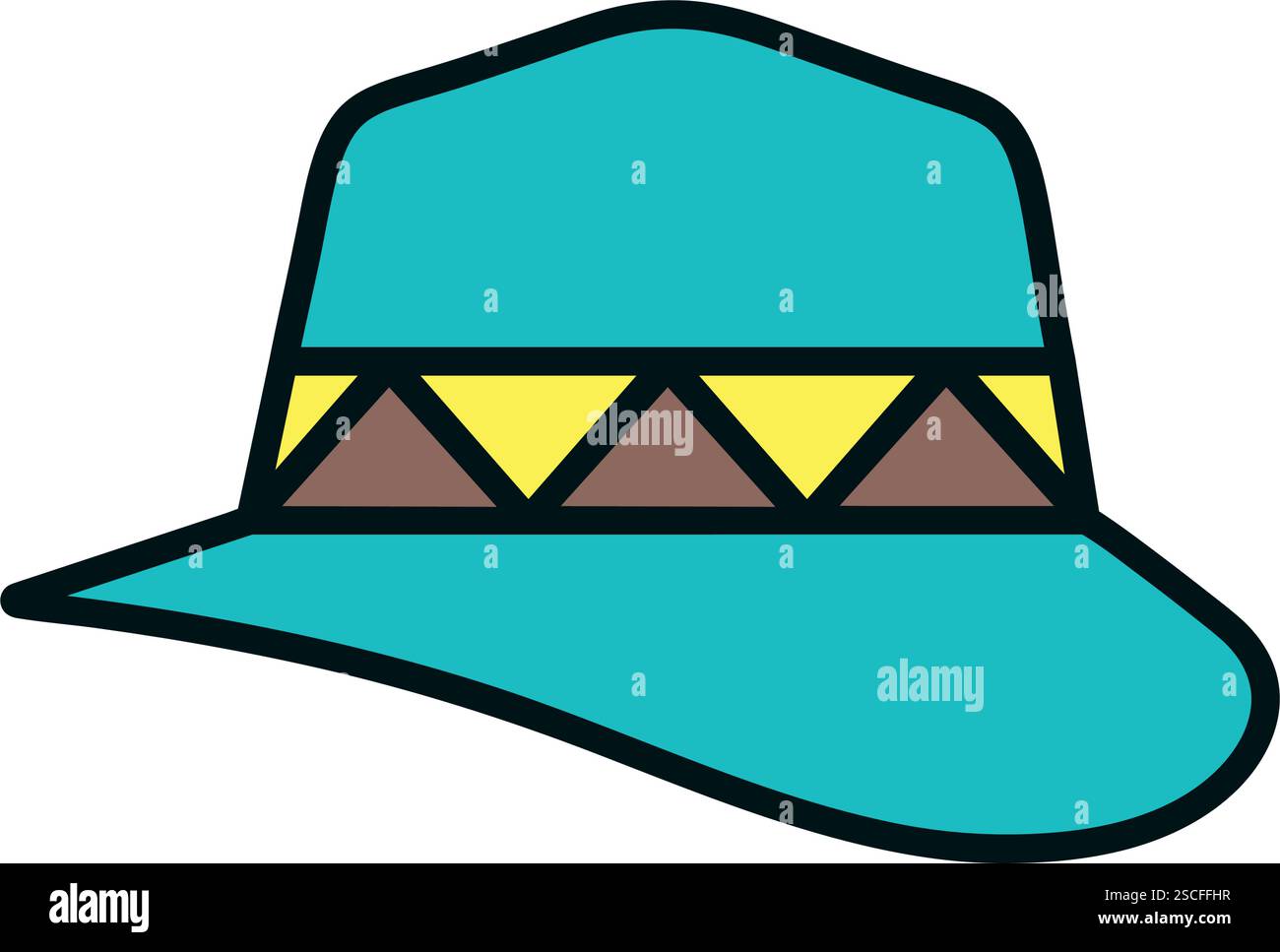 Wide brimmed adventure hat illustration Stock Vector Image & Art - Alamy