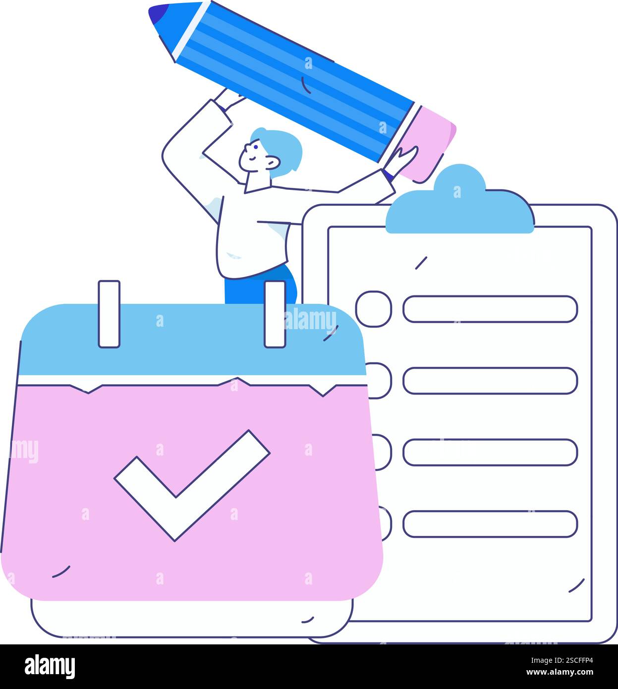 Check-in character flat vector concept operation hand-drawn ...