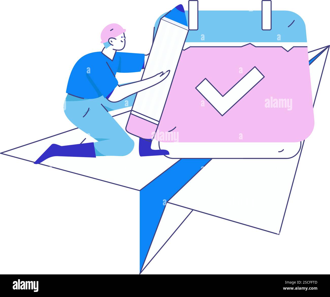 Check-in character flat vector concept operation hand-drawn ...