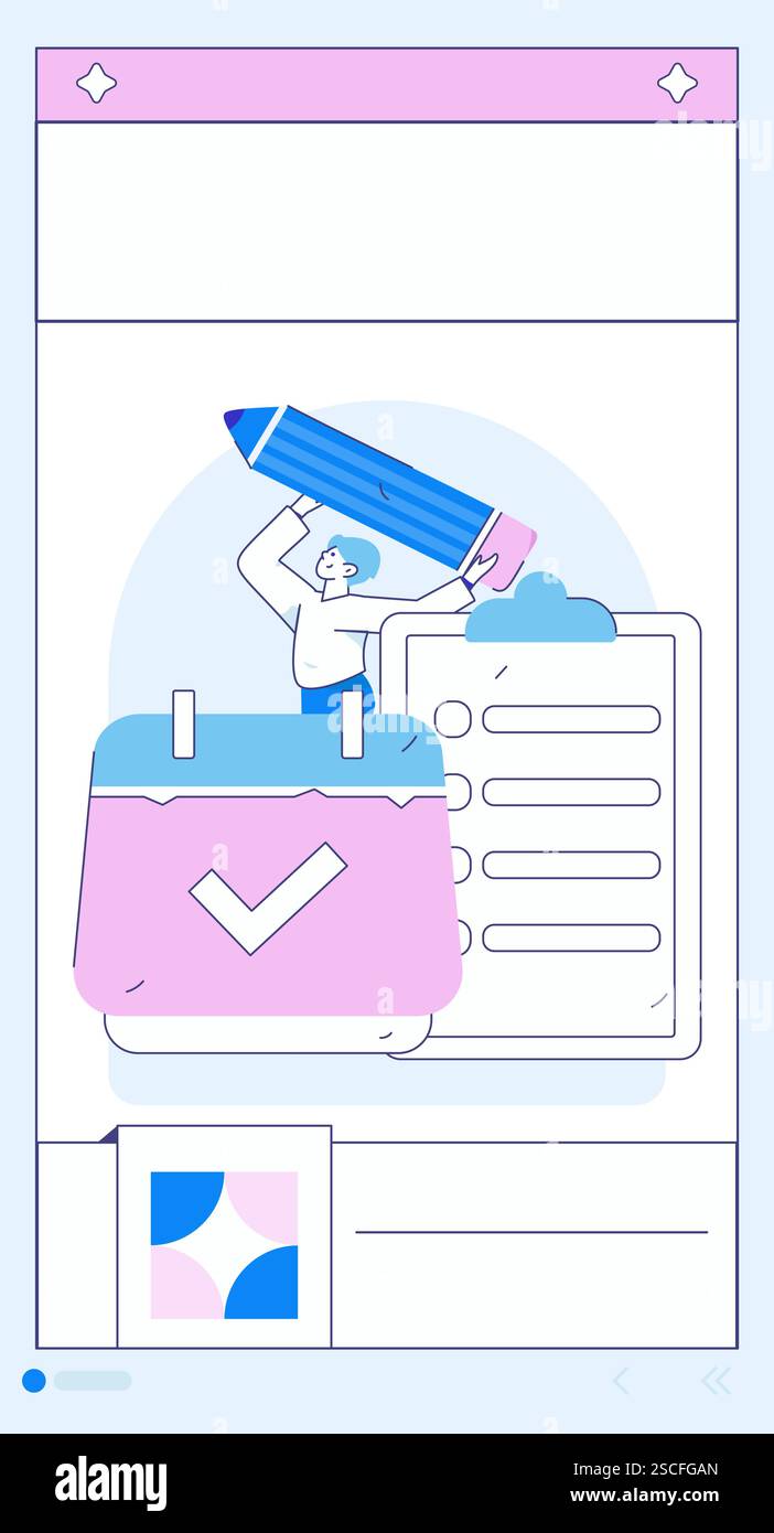 Check-in character flat vector concept operation hand-drawn ...
