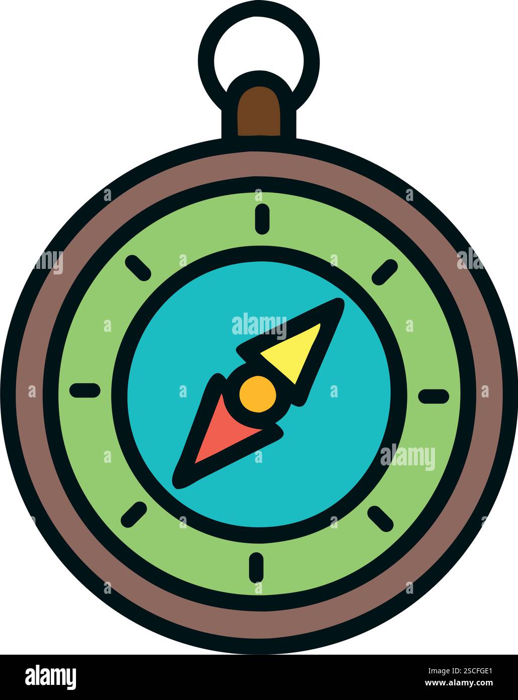 Classic camping compass illustration Stock Vector Image & Art - Alamy