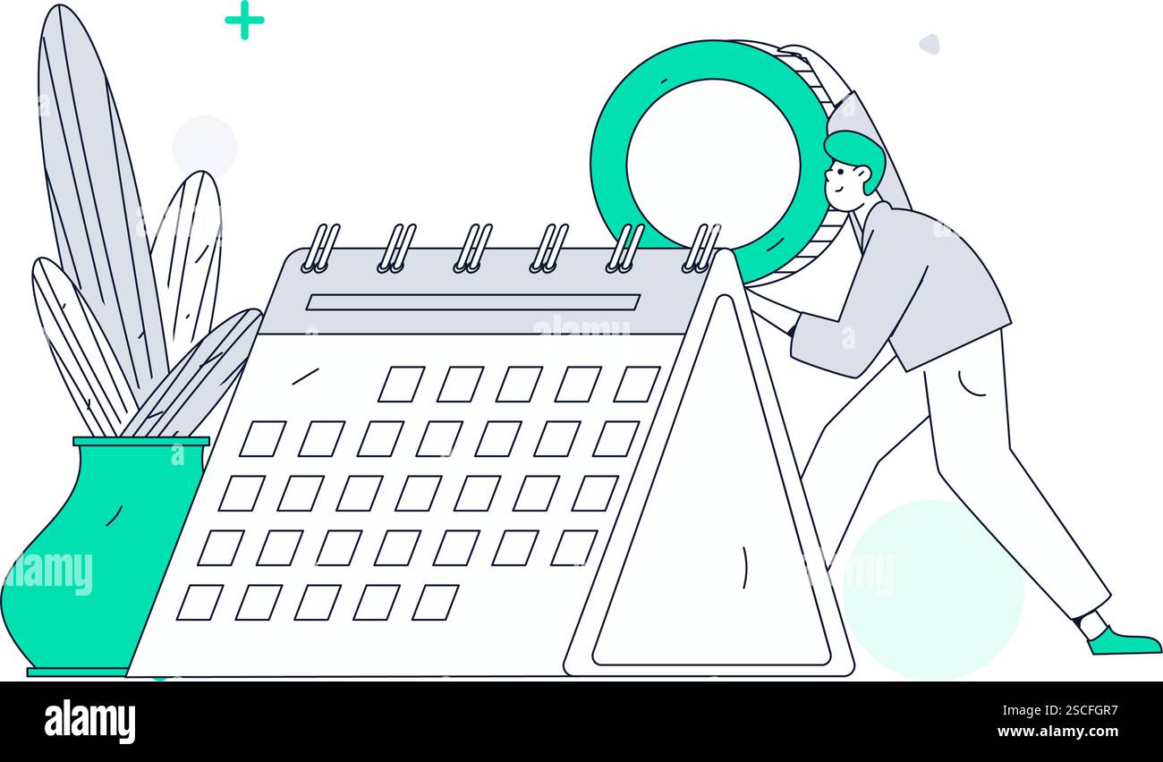 Check-in character flat vector concept operation hand-drawn ...