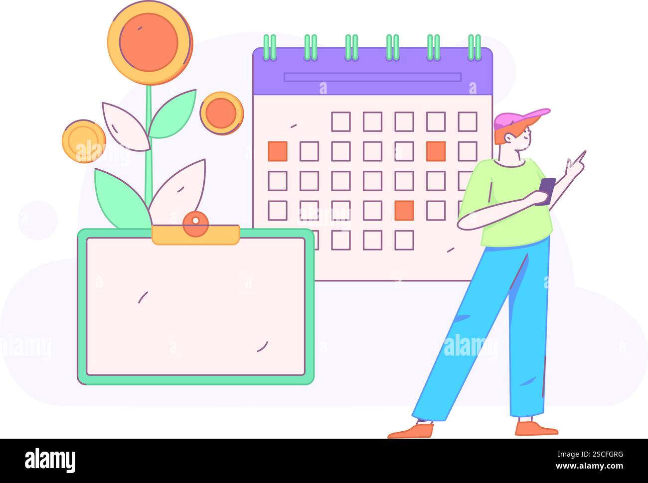 Check-in character flat vector concept operation hand-drawn ...