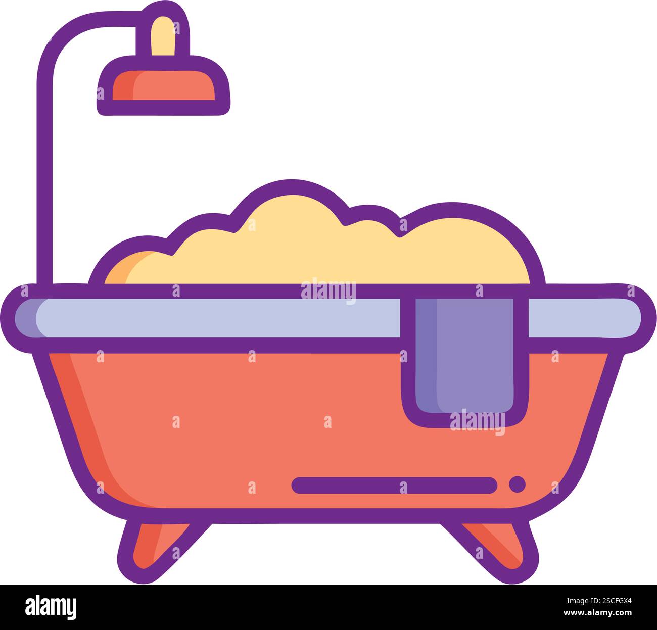 Bathtub bubbles relaxation Stock Vector Images - Alamy