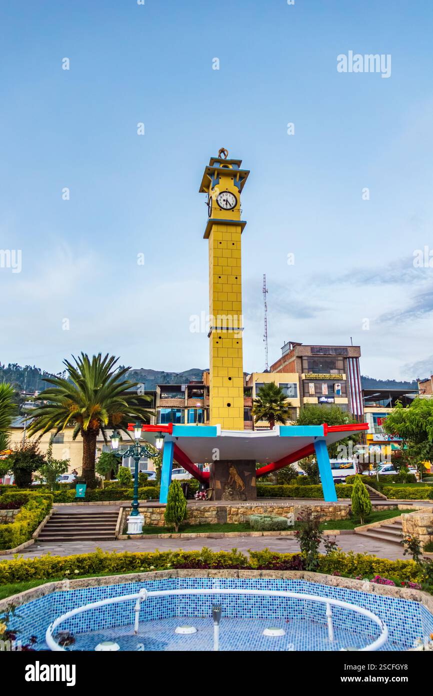 Clock at Main Square of Talavera - Apurimac, Peru Stock Photo - Alamy