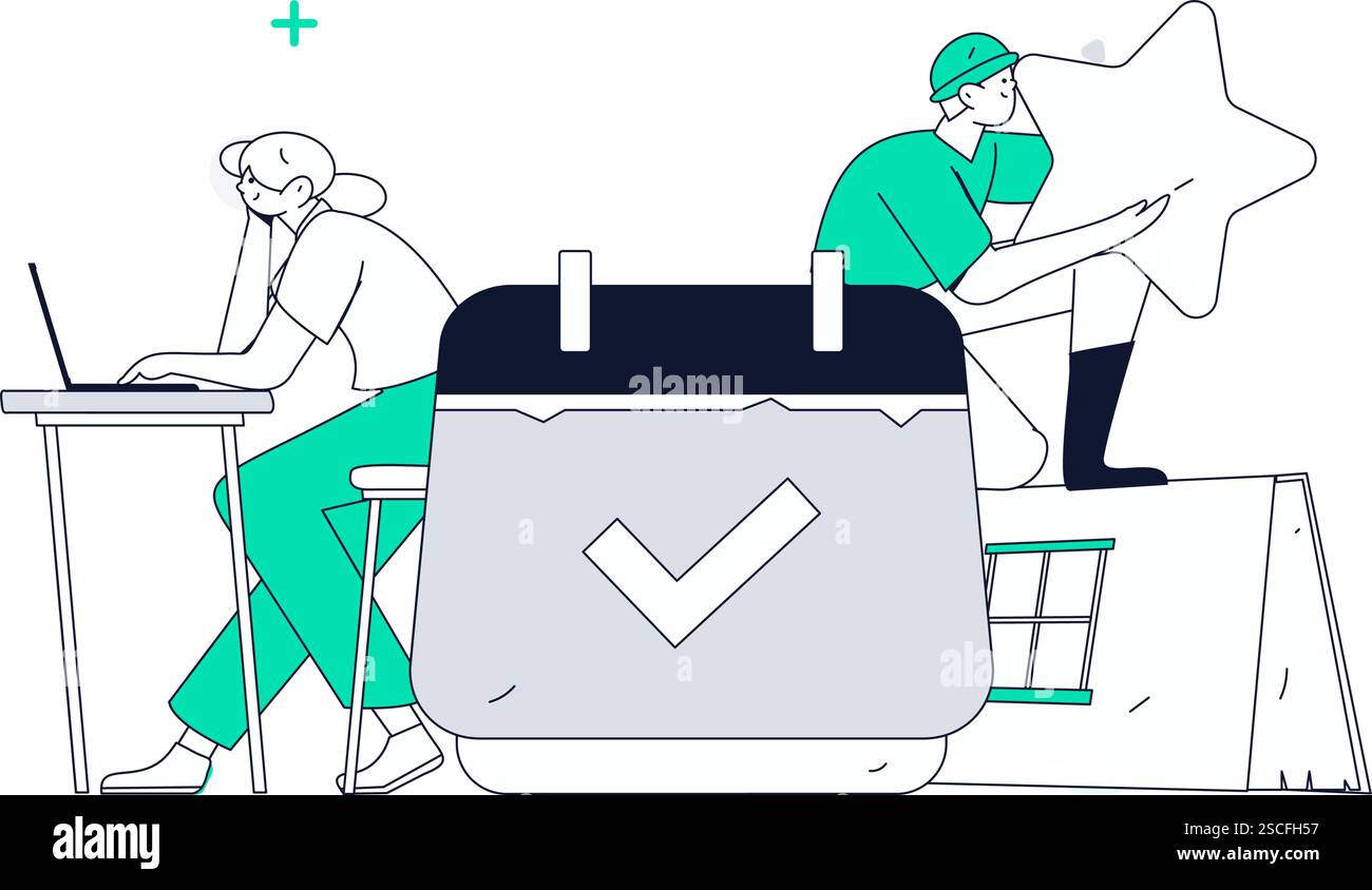 Check-in character flat vector concept operation hand-drawn ...