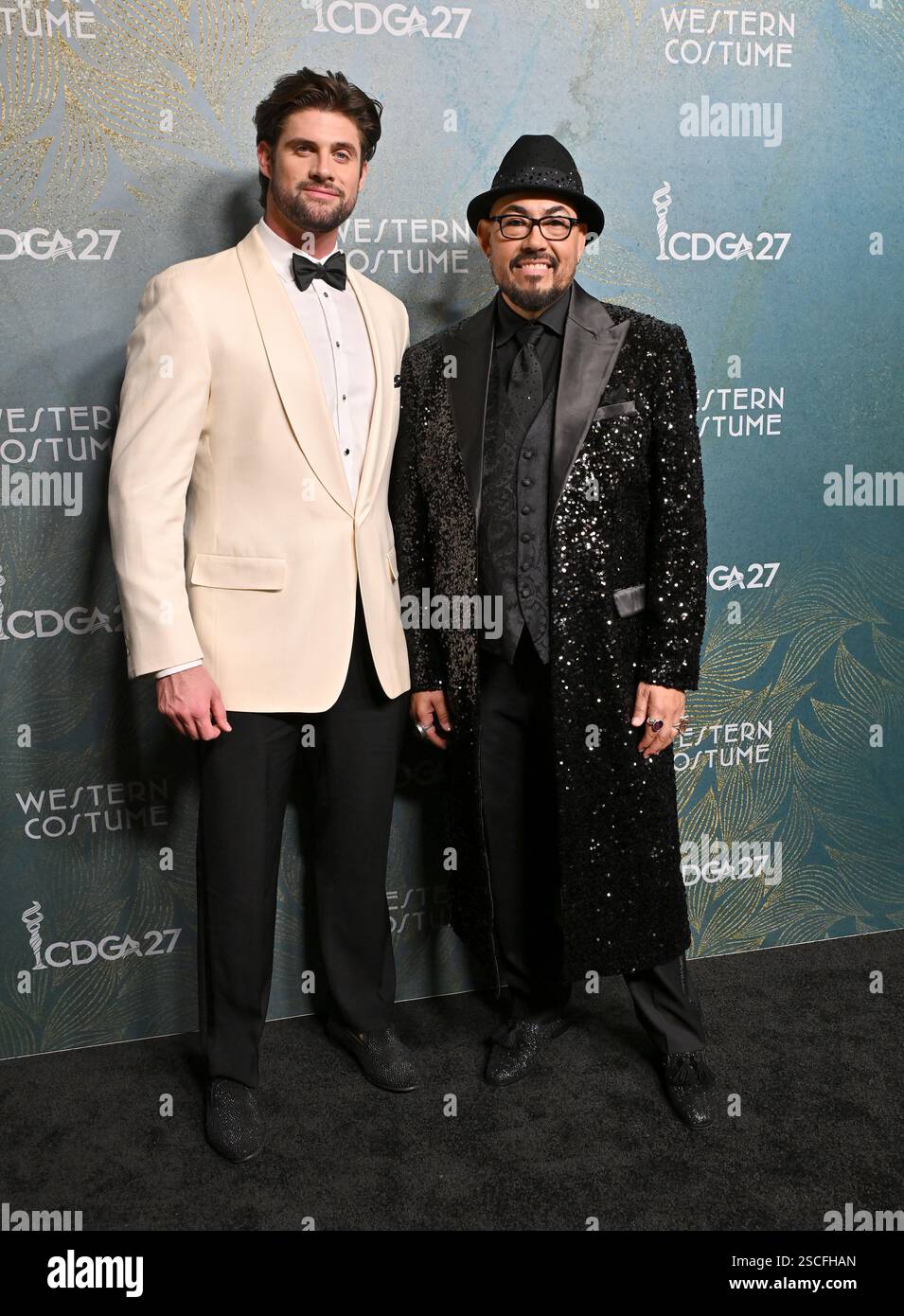 Cayman Cardiff and Salvador Perez arriving to the 27th Costume ...