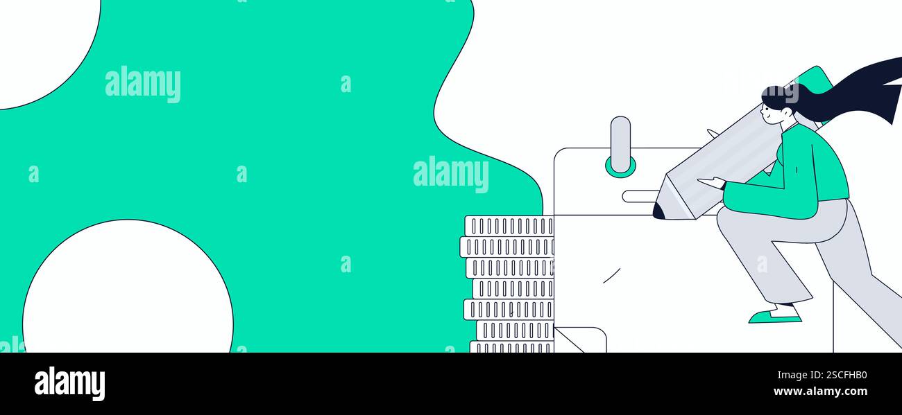 Check-in character flat vector concept operation hand-drawn ...