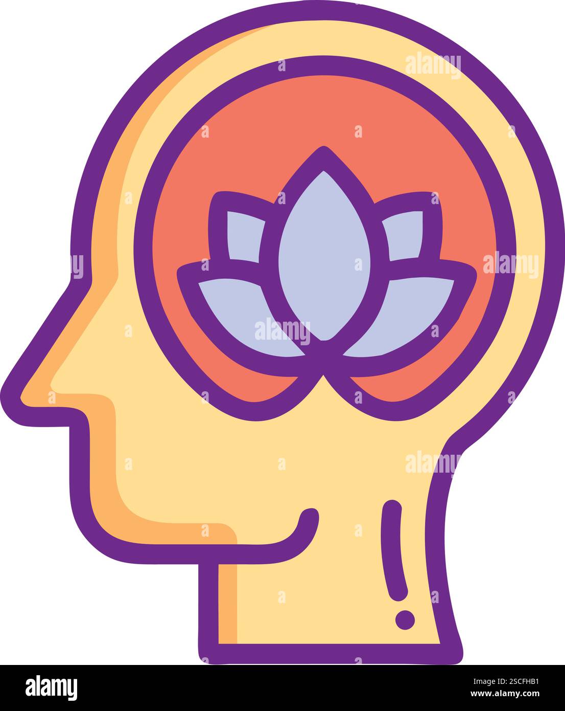 Mindful meditation head illustration Stock Vector Image & Art - Alamy