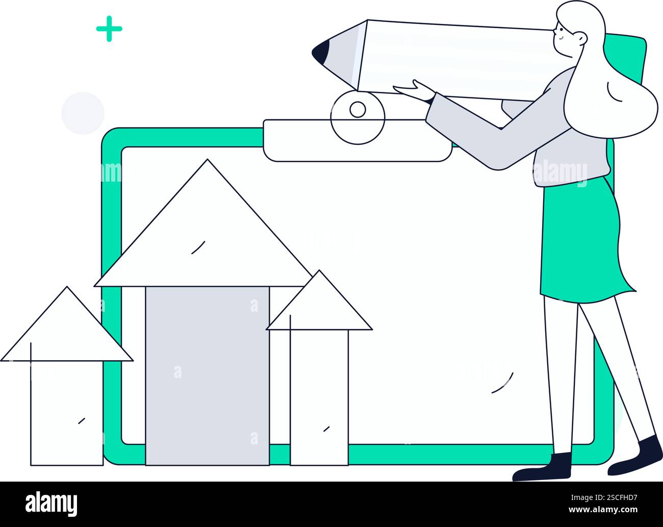 Check-in character flat vector concept operation hand-drawn ...