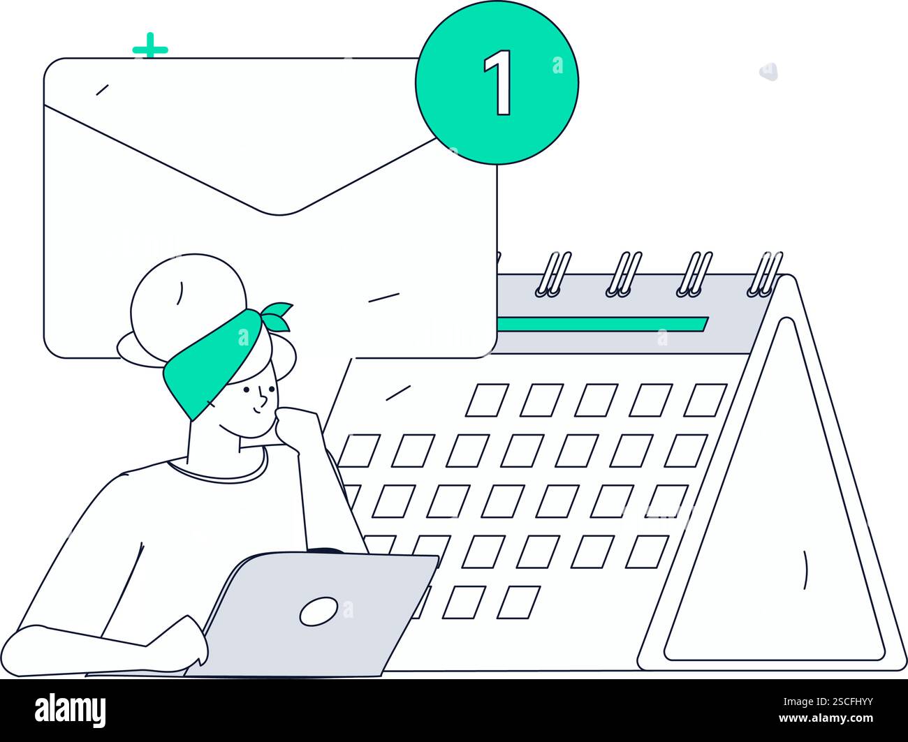 Check-in character flat vector concept operation hand-drawn ...