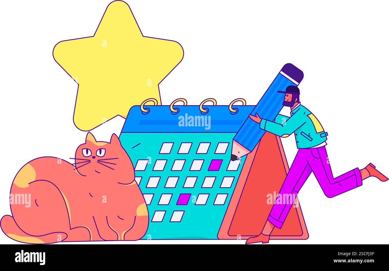 Check-in character flat vector concept operation hand-drawn ...