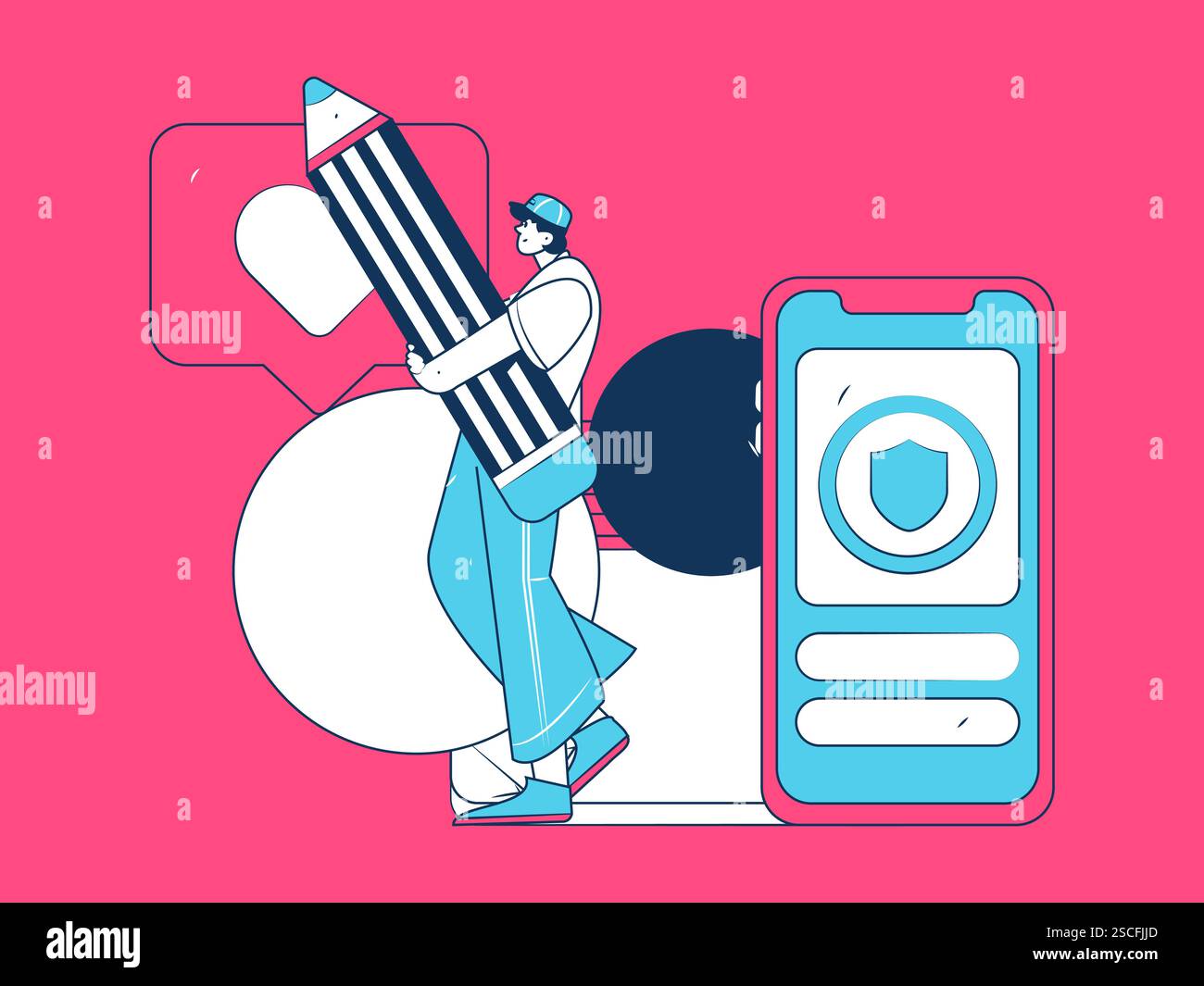 Check-in character flat vector concept operation hand-drawn ...