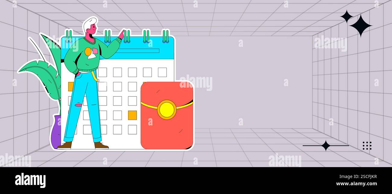 Check-in character flat vector concept operation hand-drawn ...