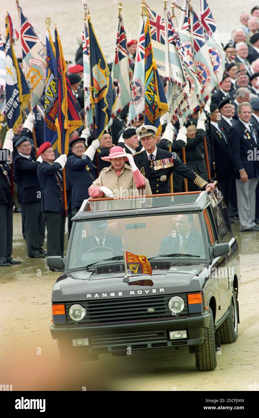 File photo dated 06/06/94 of Queen Elizabeth II and the Duke of ...