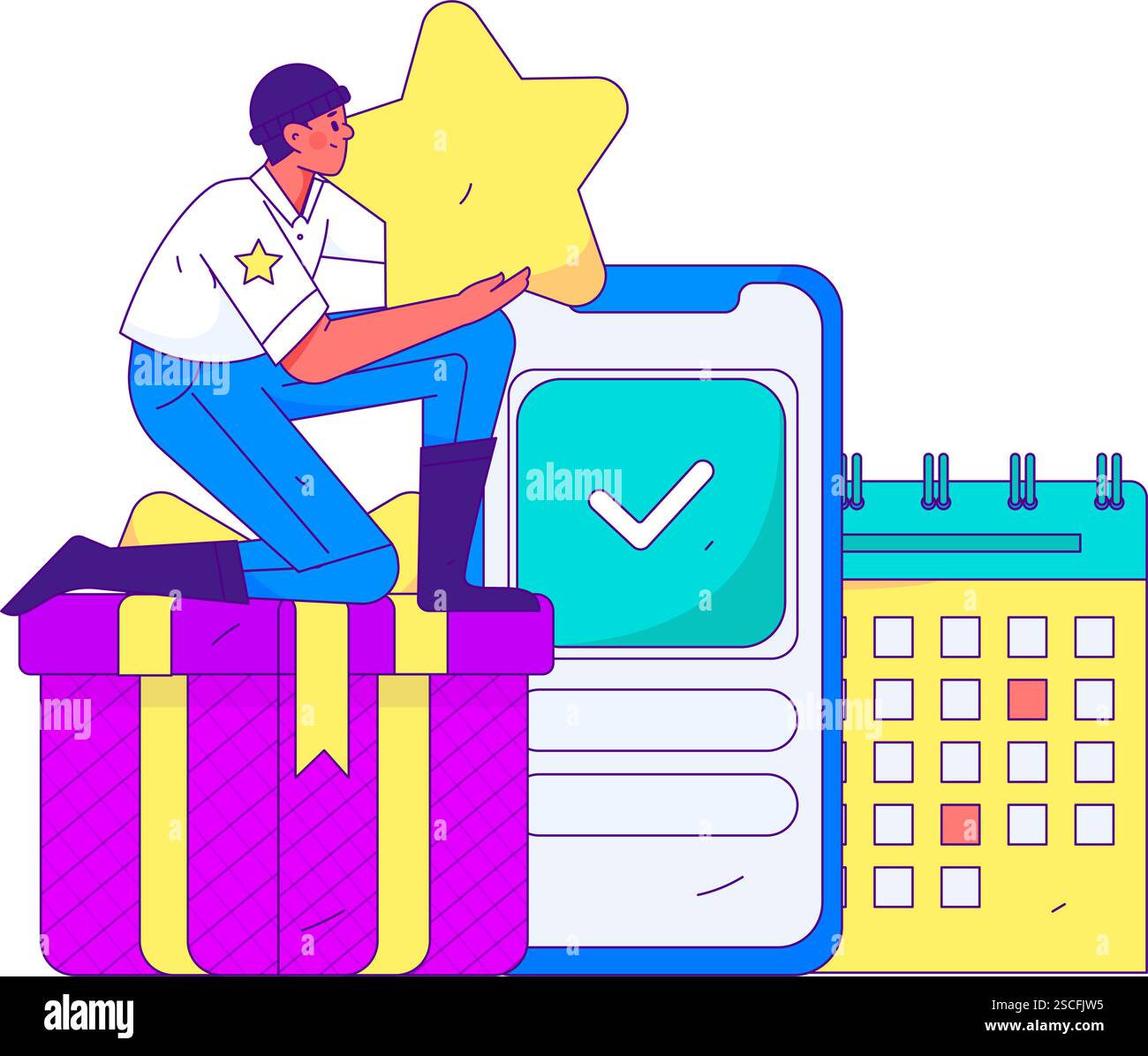 Check-in character flat vector concept operation hand-drawn ...