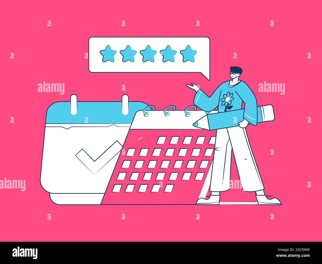 Check-in character flat vector concept operation hand-drawn ...