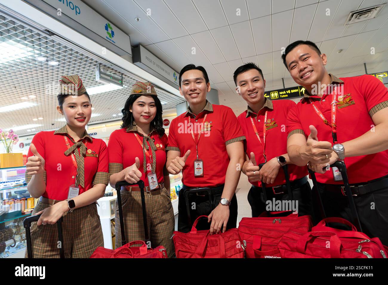 Ho Chi Minh, Vietnam - August 24, 2024: the Vietjet Air flight crew ...