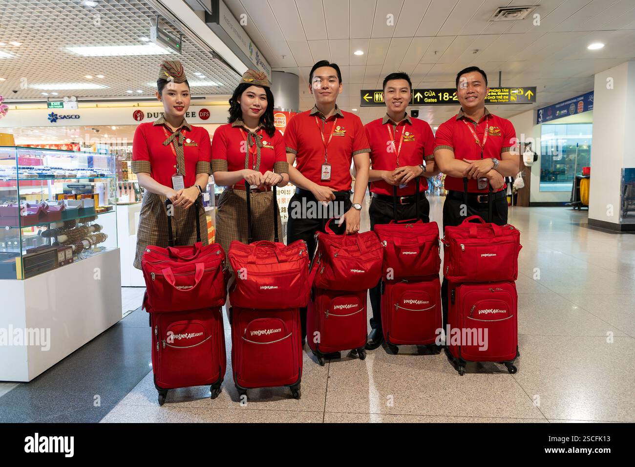 Ho Chi Minh, Vietnam - August 24, 2024: the Vietjet Air flight crew ...