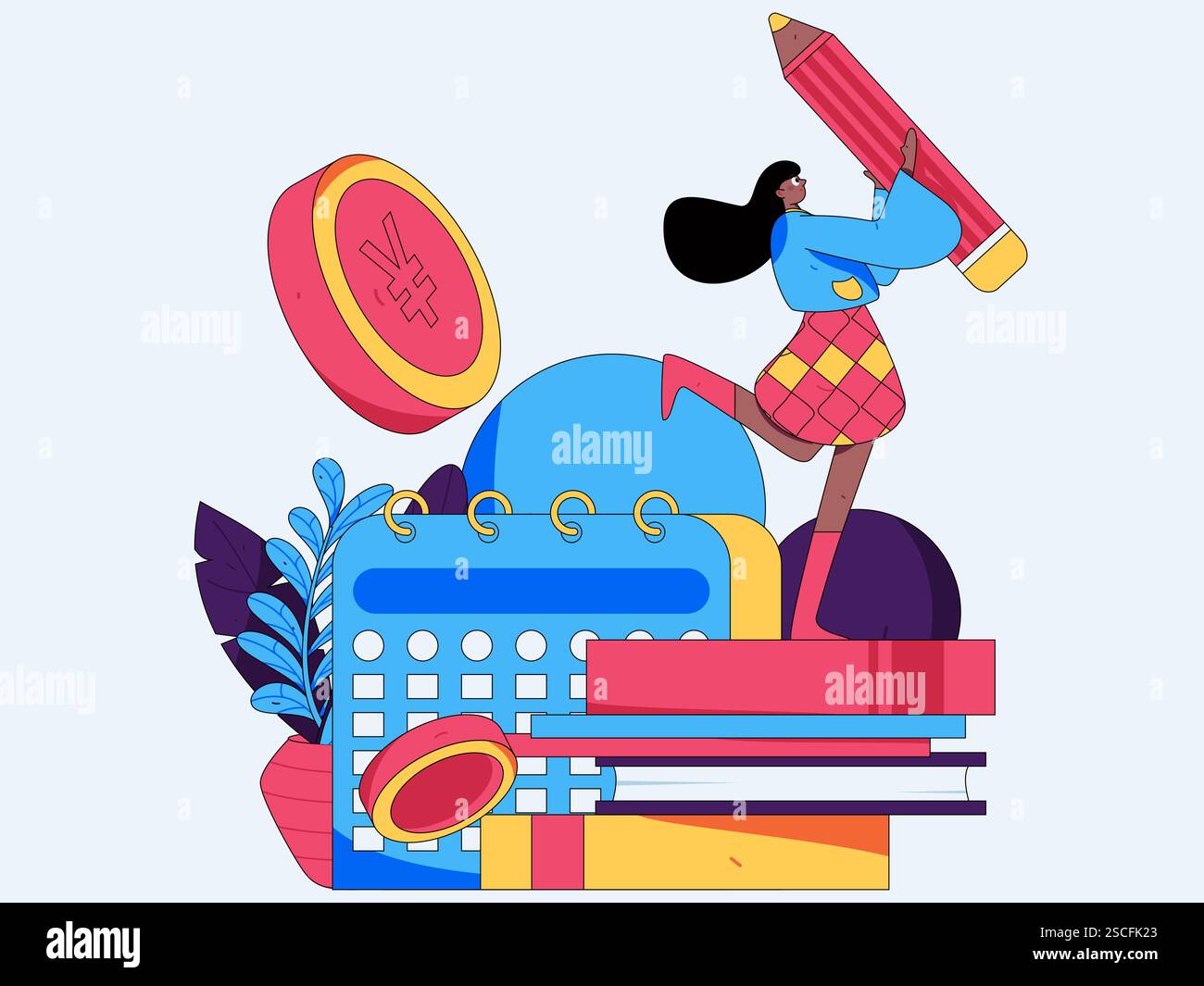 Check-in character flat vector concept operation hand-drawn ...