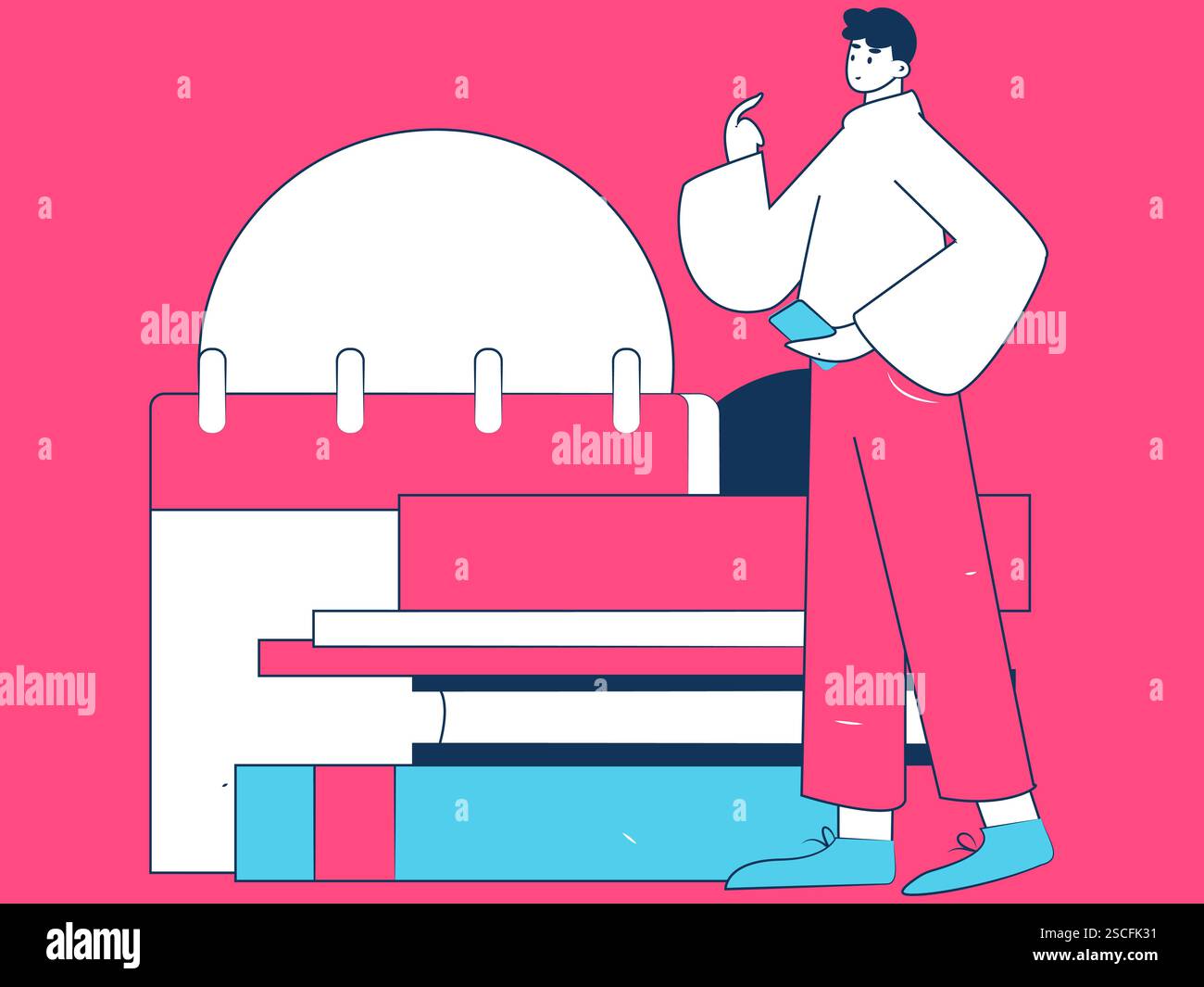 Check-in character flat vector concept operation hand-drawn ...