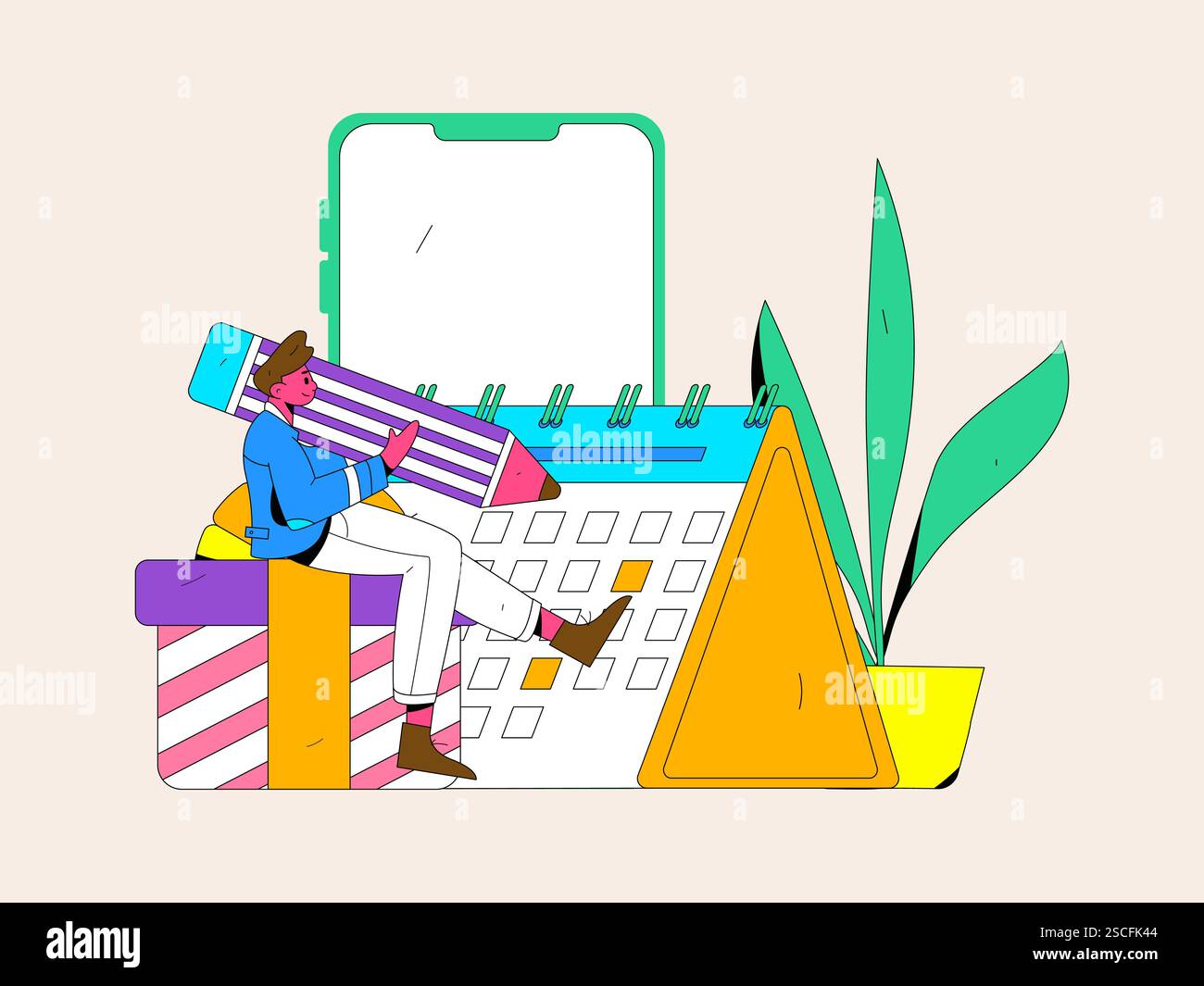 Check-in character flat vector concept operation hand-drawn ...