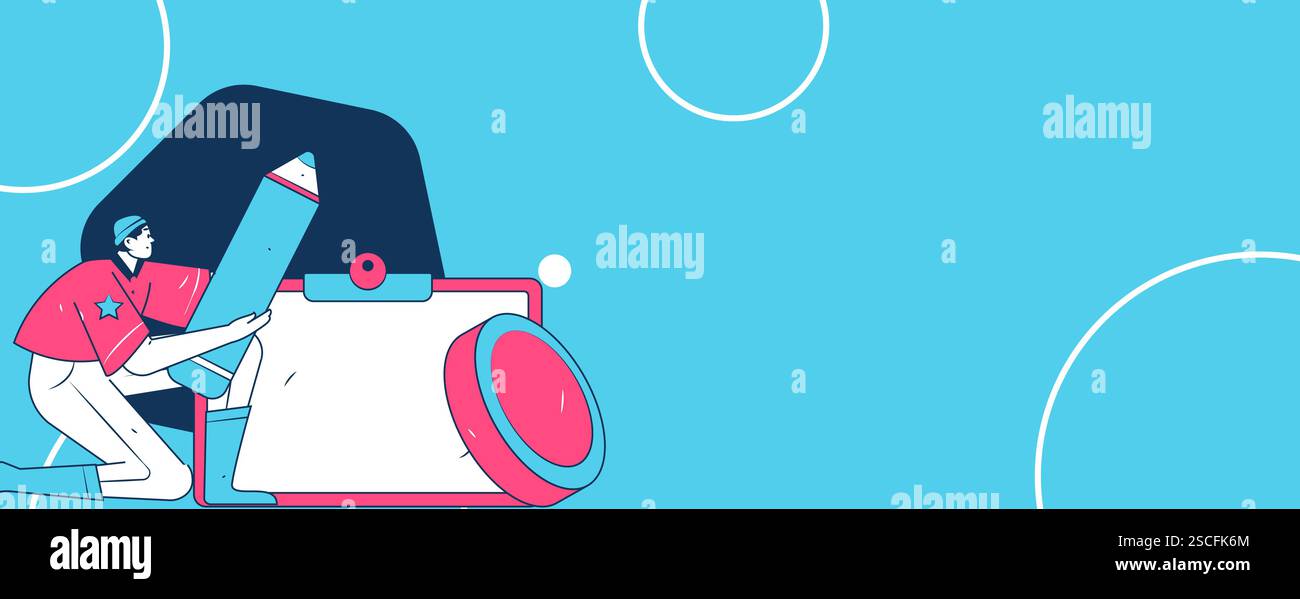 Check-in character flat vector concept operation hand-drawn ...