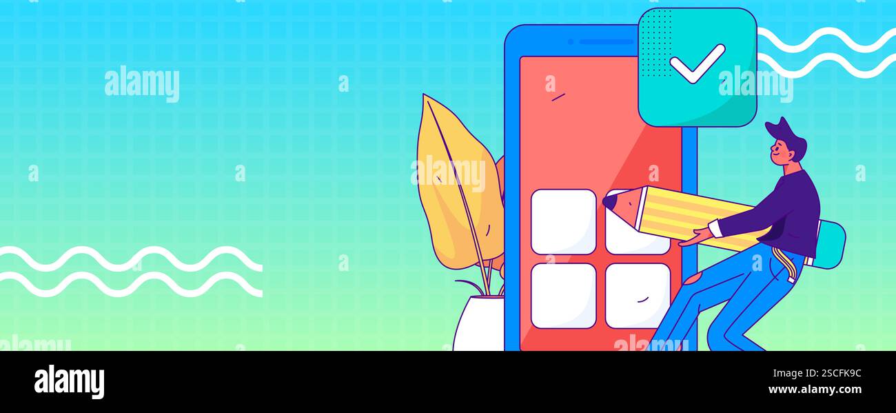 Check-in character flat vector concept operation hand-drawn ...