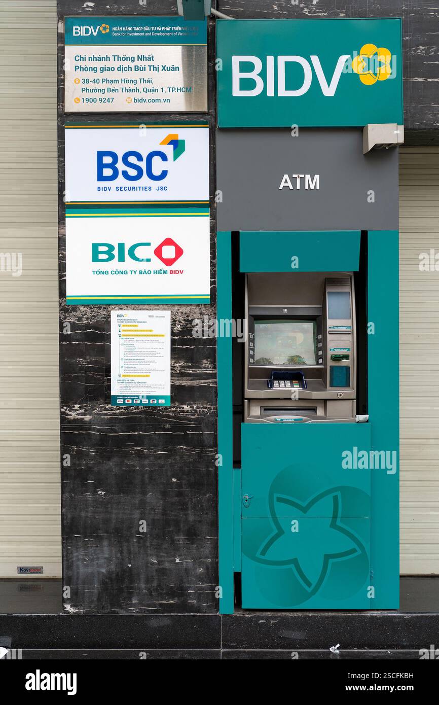 Ho Chi Minh, Vietnam - August 24, 2024: street level view of a BIDV ATM as seen in Ho Chi Minh ...