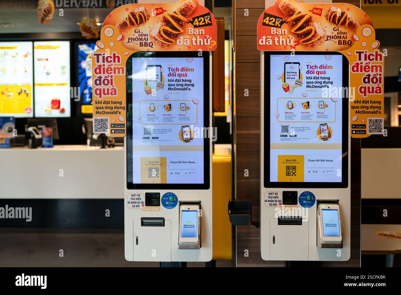 Ho Chi Minh, Vietnam - August 24, 2024: self check-in kiosks inside ...