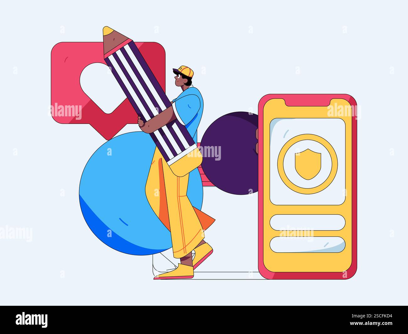 Check-in character flat vector concept operation hand-drawn ...