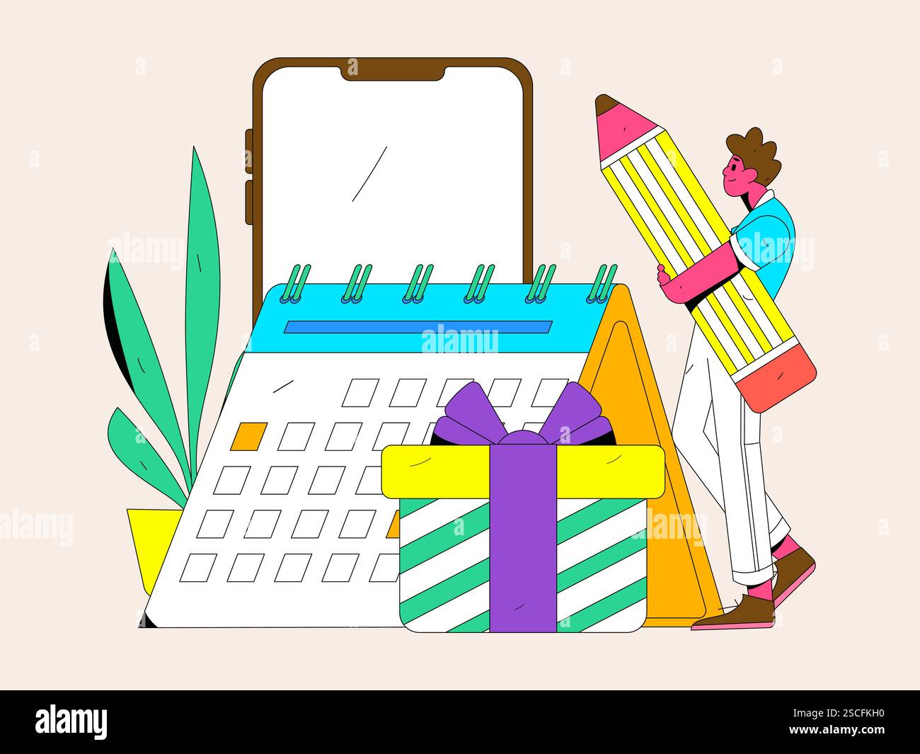 Check-in character flat vector concept operation hand-drawn ...