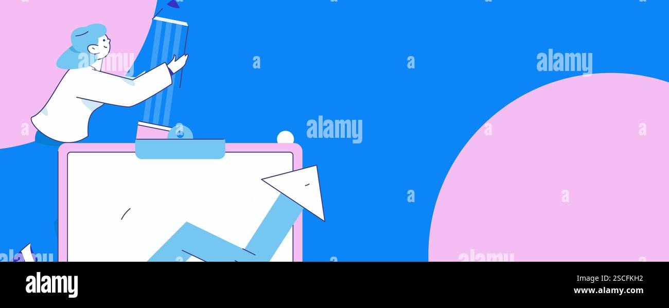 Check-in character flat vector concept operation hand-drawn ...