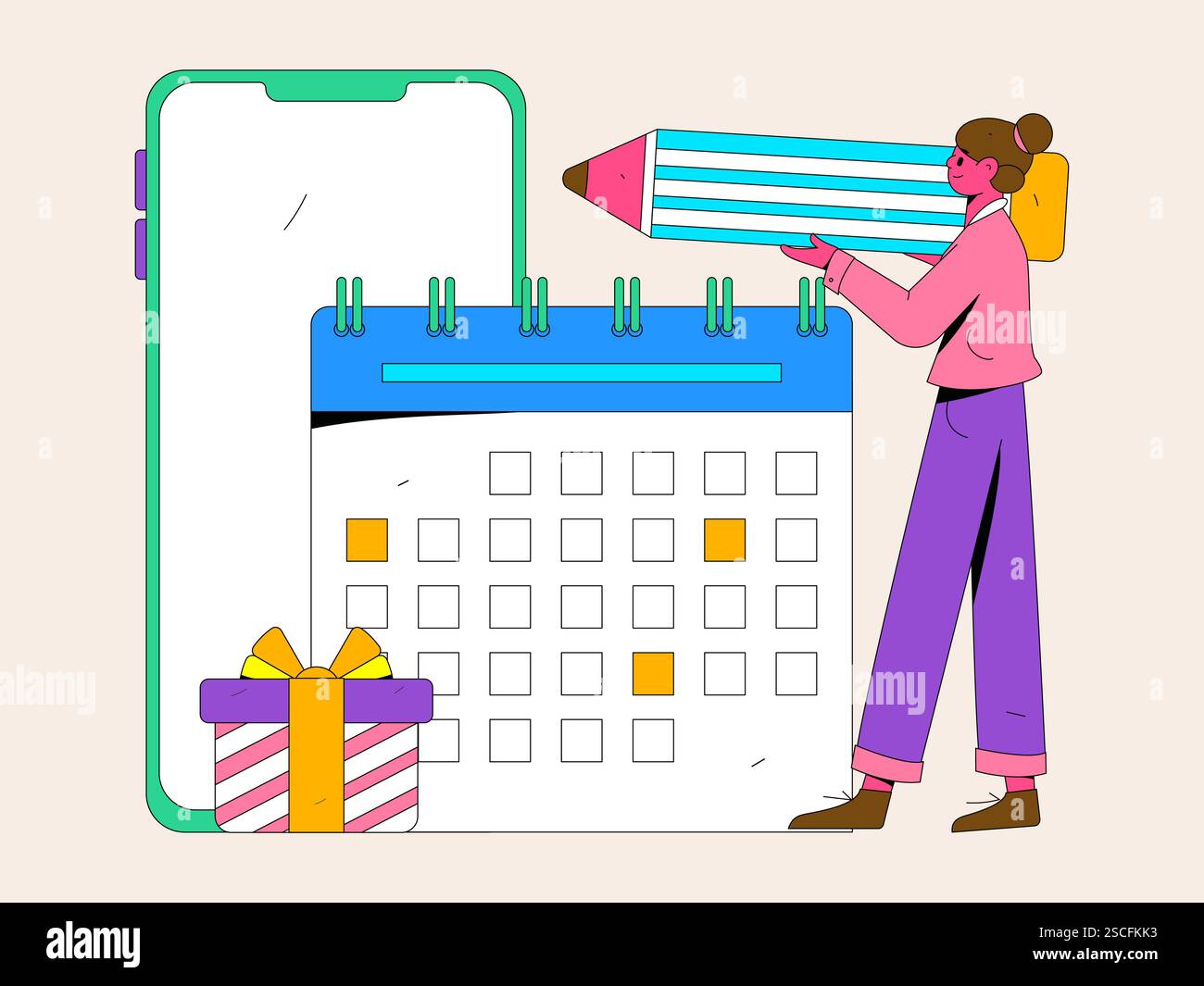 Check-in character flat vector concept operation hand-drawn ...