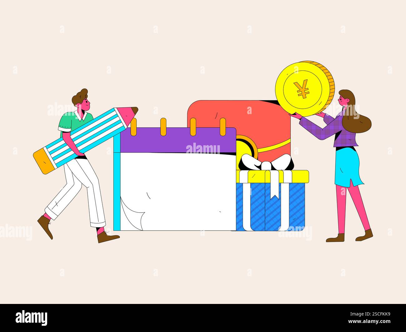 Check-in character flat vector concept operation hand-drawn ...