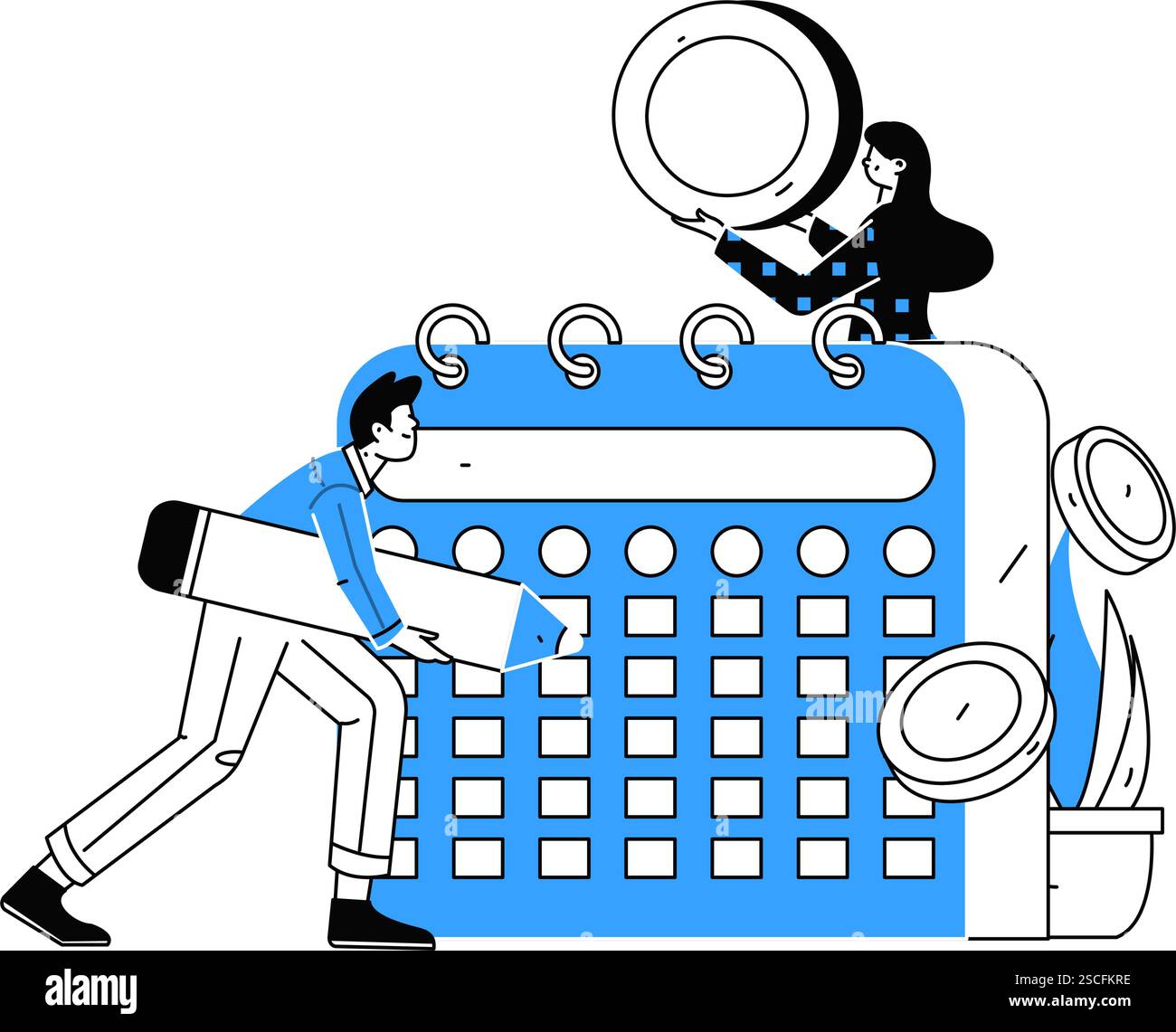 Check-in character flat vector concept operation hand-drawn ...