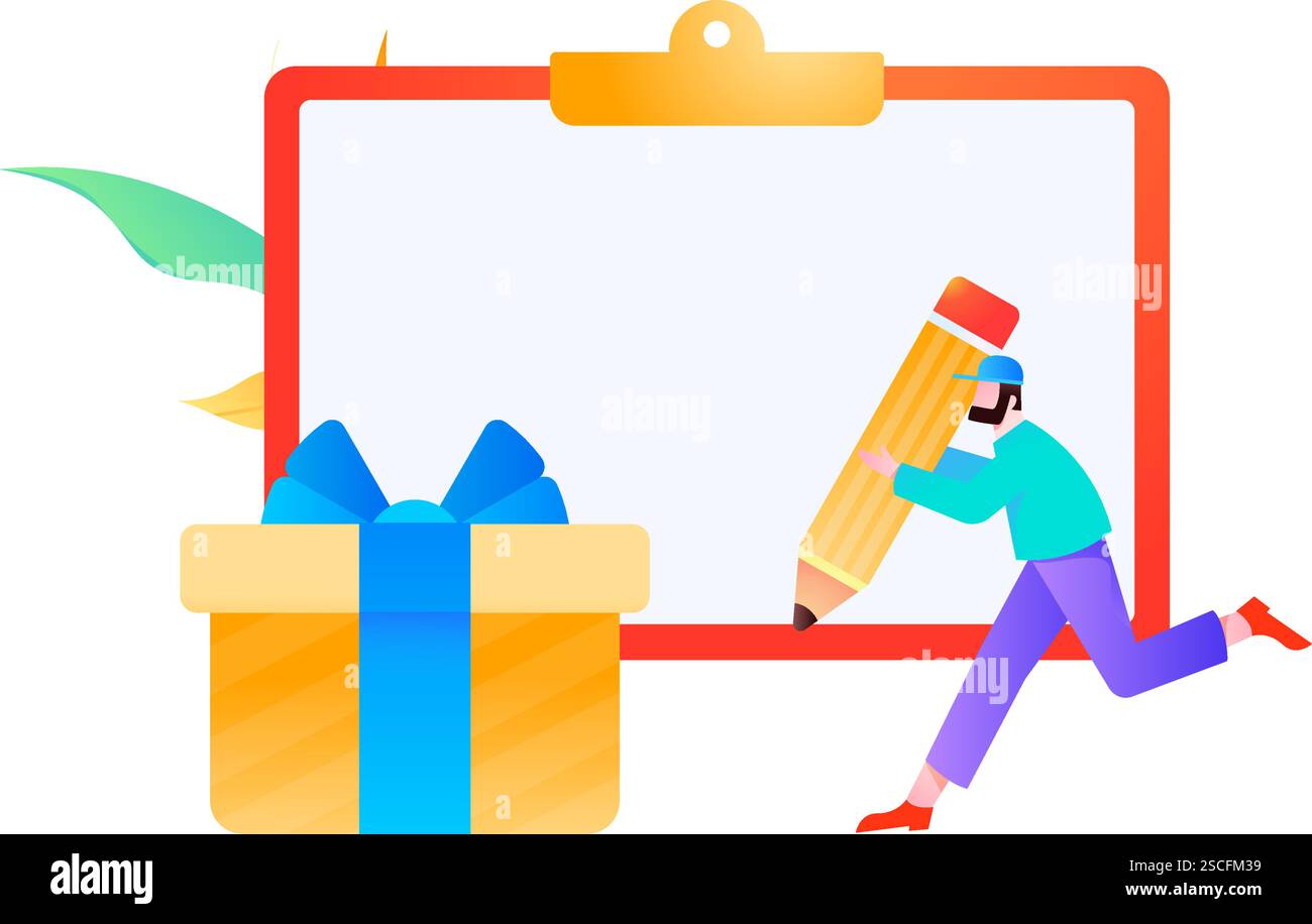 Check-in character flat vector concept operation hand-drawn ...