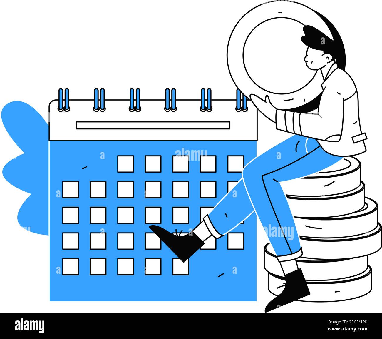 Check-in character flat vector concept operation hand-drawn ...