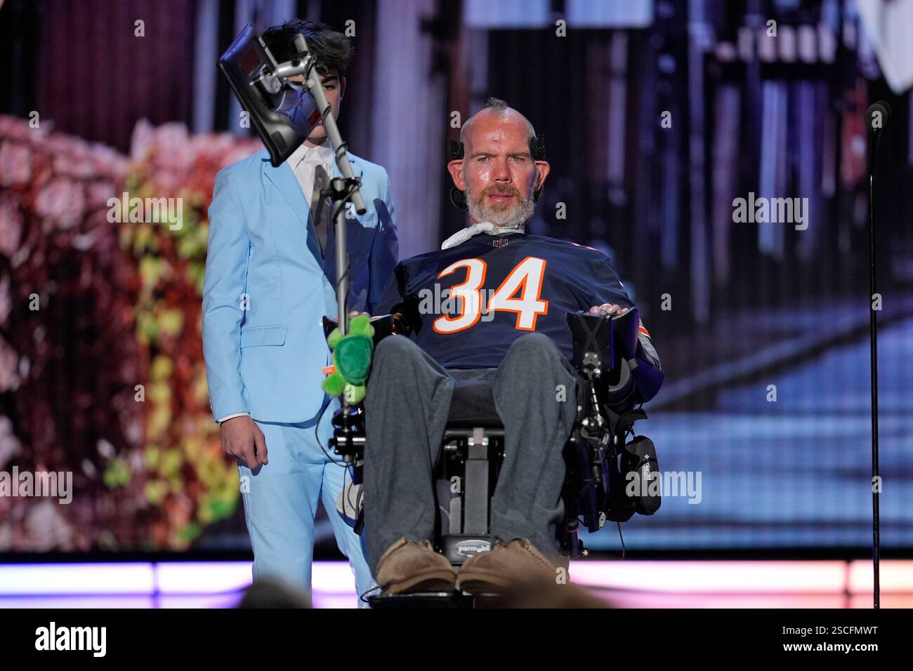 Former professional football player Steve Gleason speaks during the NFL ...